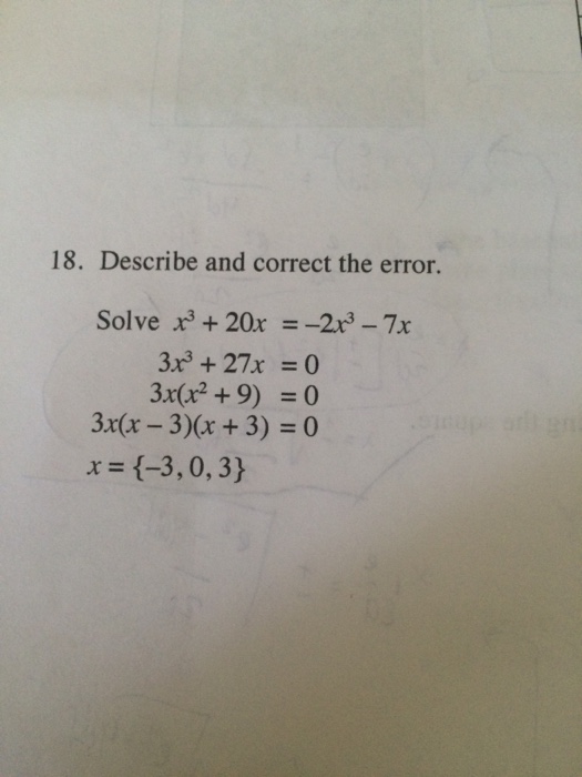 Solved Describe and correct the error. Solve | Chegg.com