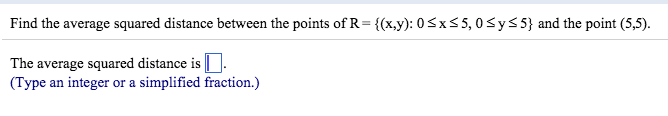 Solved Find the average squared distance between the points | Chegg.com