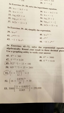 Solved Exercises 28, 3 In 29- 38, solve the low 29. In r in | Chegg.com
