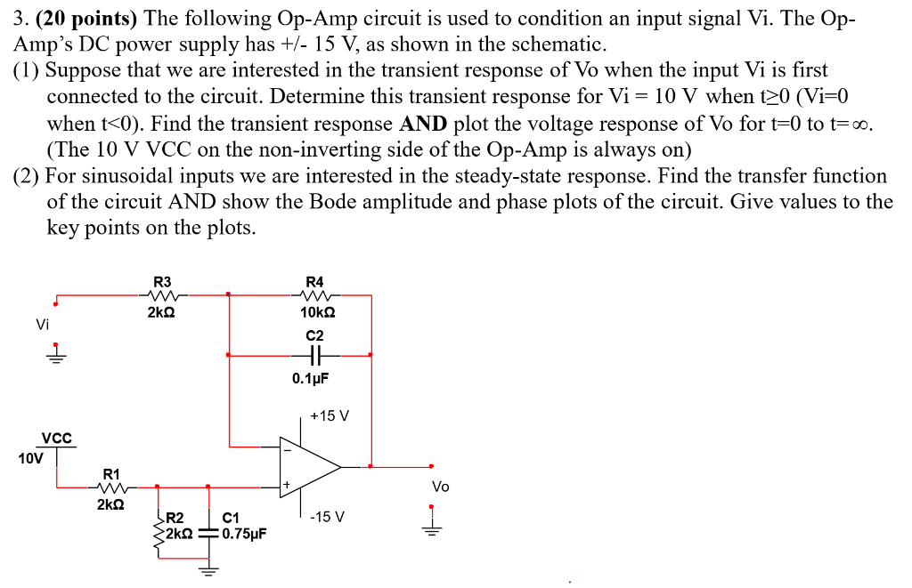 Solved The following Op-Amp circuit is used to condition an | Chegg.com