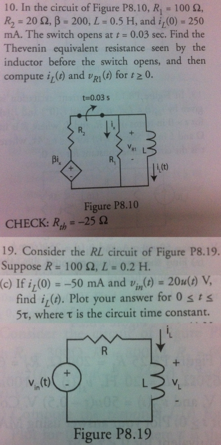 Solved In the circuit of Figure P8.10, R1 = 100 Ohm, R2 = 20 | Chegg.com