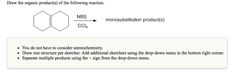 Solved Draw the organic product(s) of the following reaction | Chegg.com