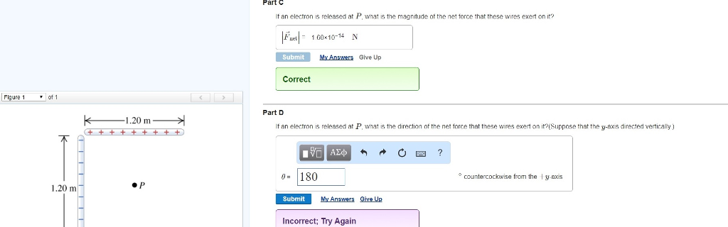 Solved tem Part A Two 1.20m nonconducting wires meet at a | Chegg.com