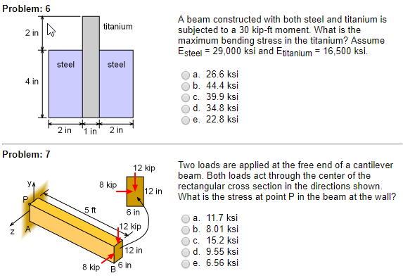 Solved Problem: 6 A beam constructed with both steel and | Chegg.com