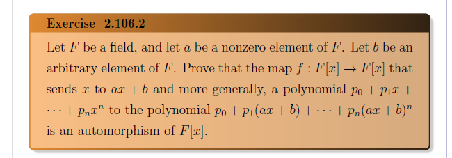 Solved Exercise 2.106.2 Let F be a field, and let a be a | Chegg.com