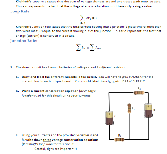 Solved Kirchhoff's Loop rule states that the sum of voltage | Chegg.com