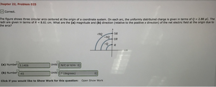 Solved The figure shows three circular arcs centered at the | Chegg.com