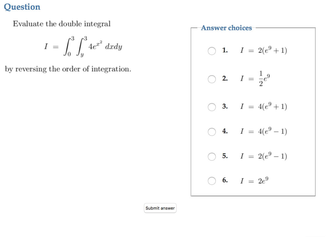 Evaluate the Double Integral by reversing the order | Chegg.com