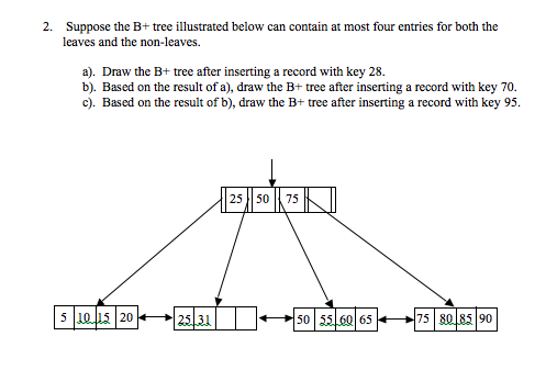 Solved Suppose the B+ tree illustrated below can contain at | Chegg.com