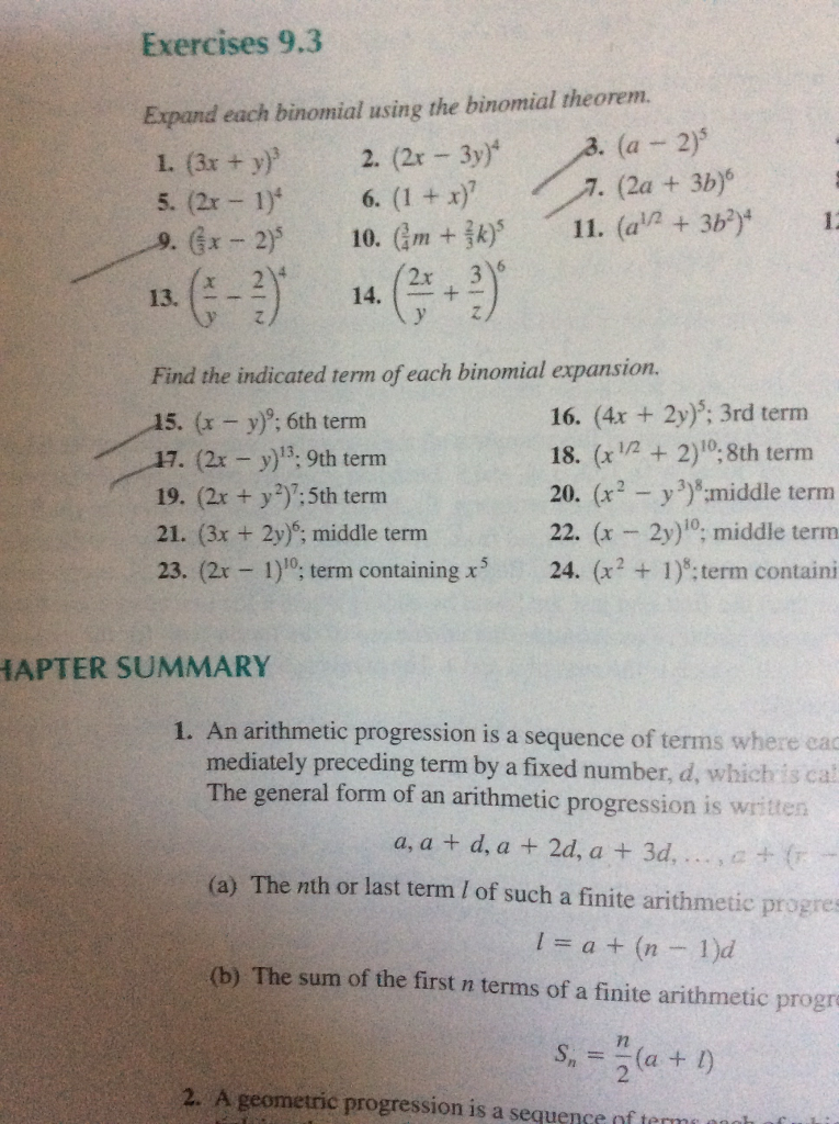 Solved Expand Each Binomial Using The Binomial Theorem 3x Chegg
