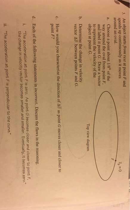 Solved An object starts from rest at point F and speeds up | Chegg.com