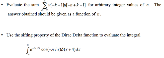 Solved Evaluate the sum for arbitrary integer values of n. | Chegg.com