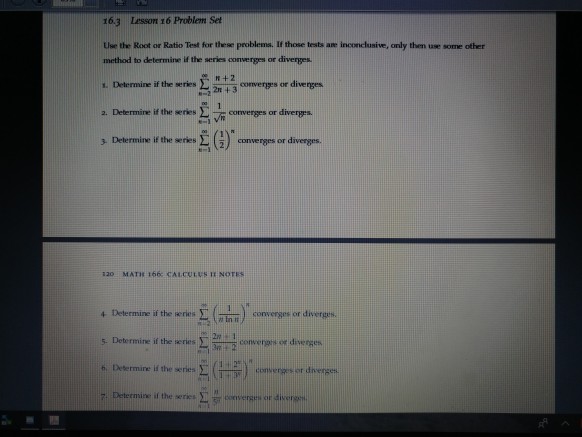 Solved 16.3 Lesson 16 Problem Set Lise the Root or Ratio | Chegg.com