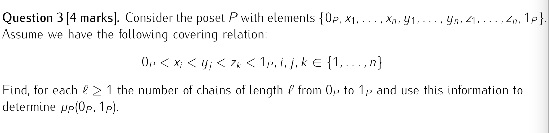 Solved Consider the poset P with elements Assume we have | Chegg.com