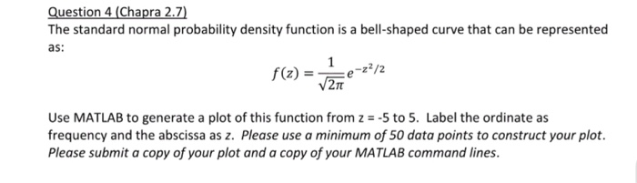 Solved Question 4 (Chapra 2.7 The standard normal | Chegg.com