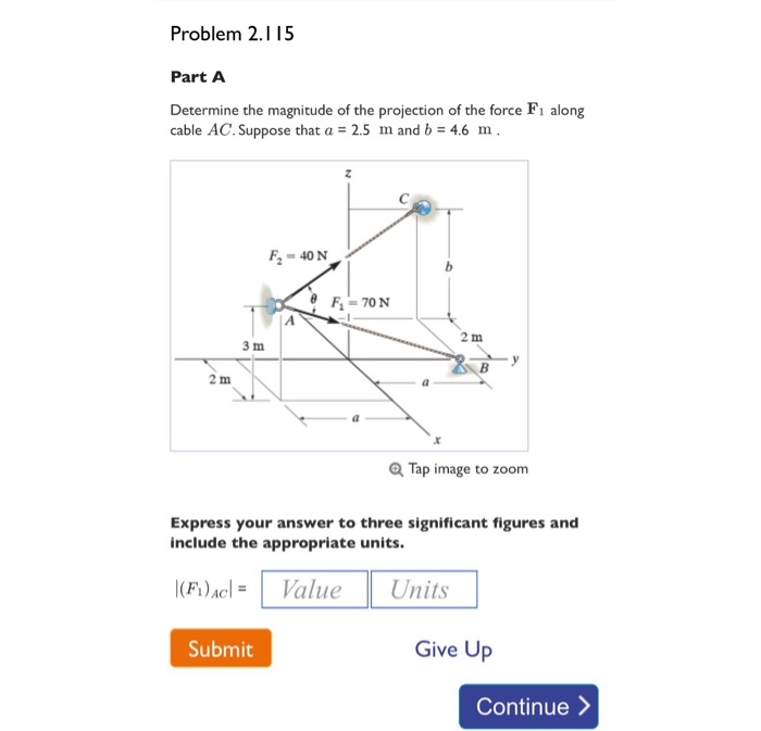 Solved Determine The Magnitude Of The Projection Of The