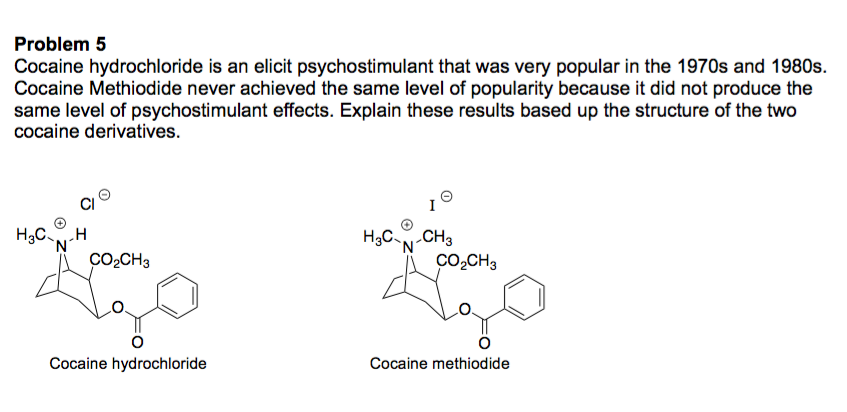 Solved Problem 5 Cocaine hydrochloride is an elicit | Chegg.com