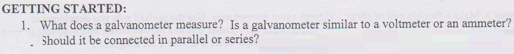 Solved What does a galvanometer measure? Is a galvanometer | Chegg.com