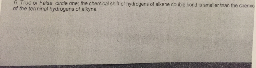 Solved True or false, circle one. the chemical shift of | Chegg.com