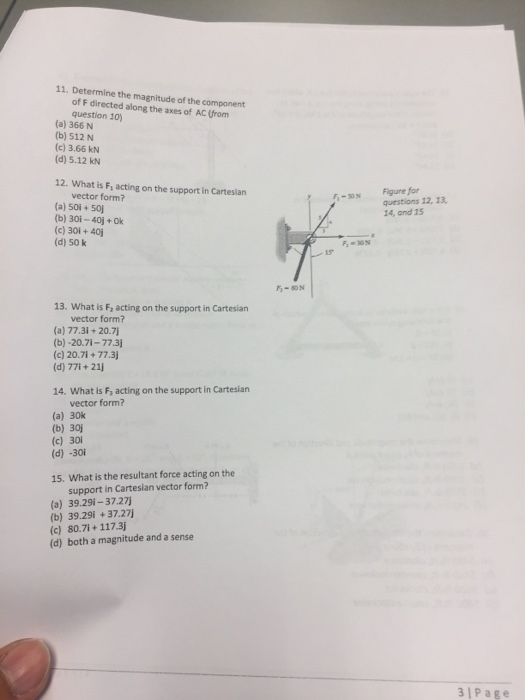 Solved Determine The Magnitude Of The Component Of F