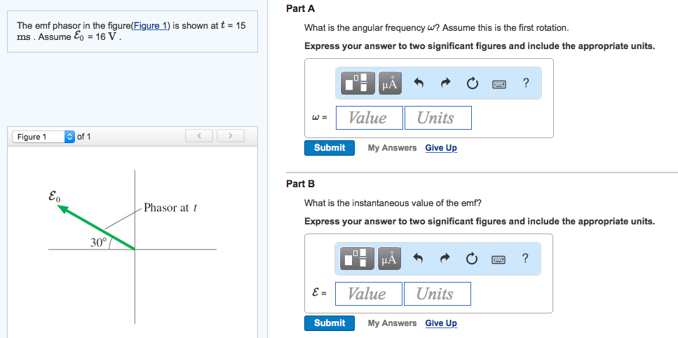 Solved Part A The emf phasor in the figure(Figure 1) is | Chegg.com