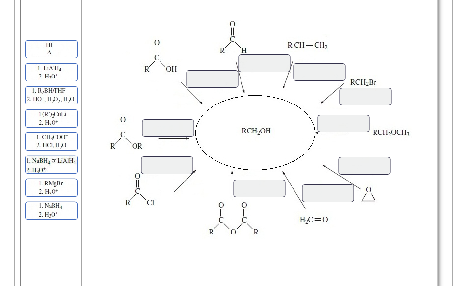 Solved HI R CH CH2 R OH 1. LiAlH4 2. H3O+ RCH2Br 1. R2BH/THF | Chegg.com