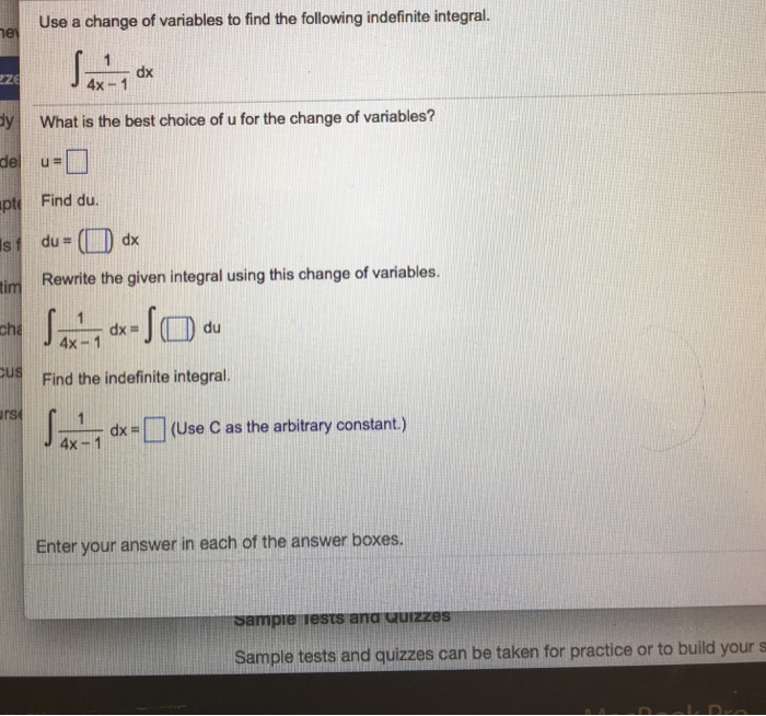 Solved Use a change of variables to find the following | Chegg.com
