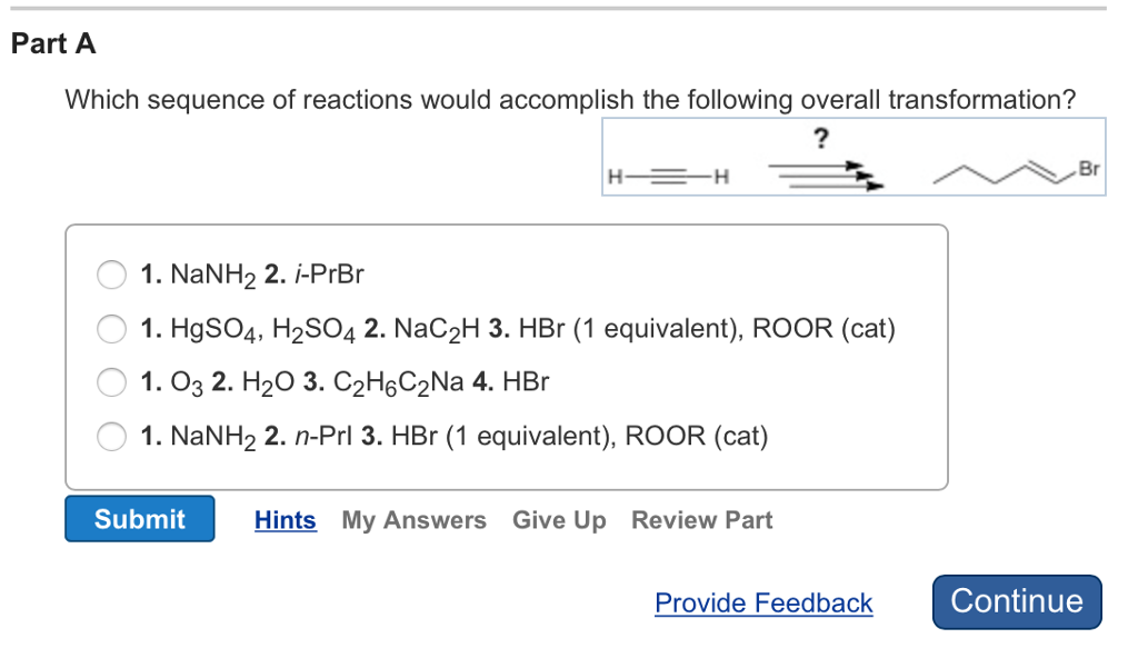 Solved Which sequence of reactions would accomplish the | Chegg.com