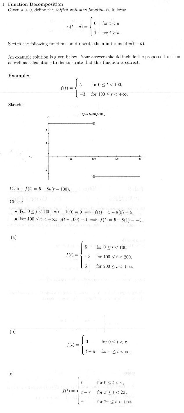 Solved Function Decomposition Given A 0 Define The