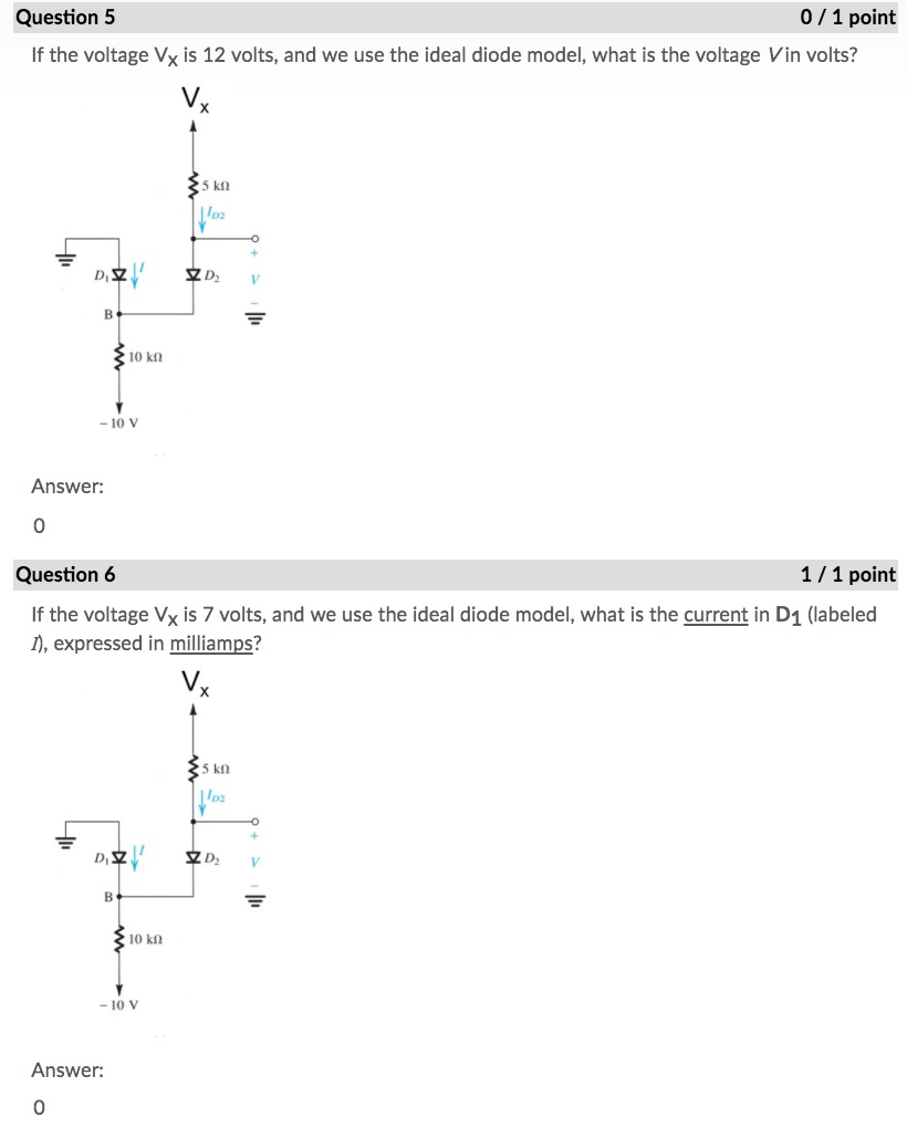 Solved Question 5 0/ 1 point If the voltage Vx is 12 volts, | Chegg.com