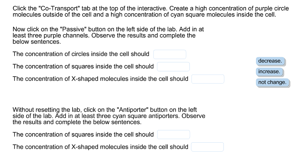 Solved Click the "Co-Transport" tab at the top of the | Chegg.com