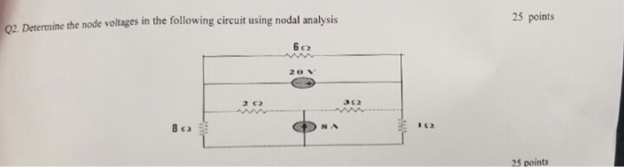 Solved Determine the node voltages in the following circuit | Chegg.com