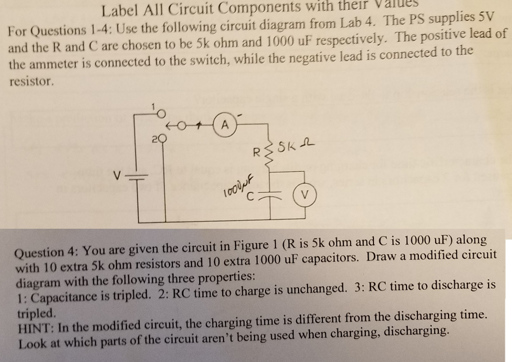 Solved Label All Circuit Components with their Values For | Chegg.com