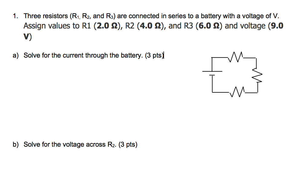 Solved 1. Three resistors (R,, R2, and R3) are connected in | Chegg.com