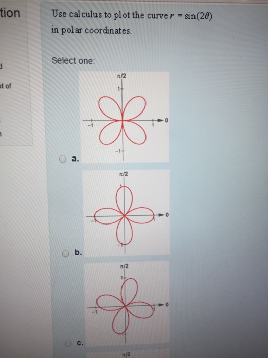 Solved Use calculus to plot the curve r = sin(2 theta) in | Chegg.com