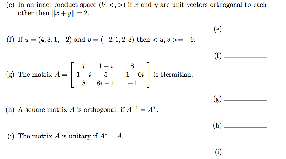 Solved In an inner product space (V, ) if x and y are | Chegg.com