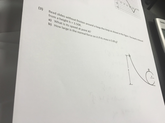 Solved Bead slides without friction around a loop-the-loop | Chegg.com