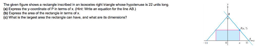 Solved The given figure shows a rectangle inscribed in an | Chegg.com