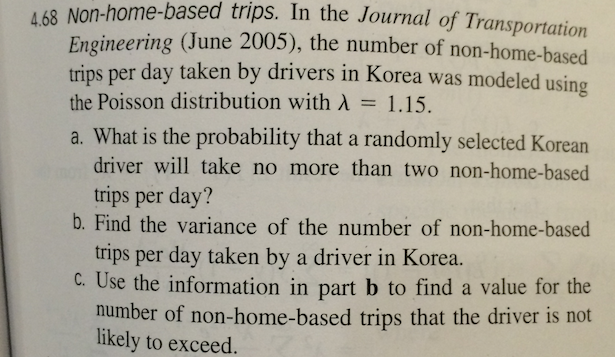 Solved 4.68 Non-home-based trips. In the Journal of | Chegg.com
