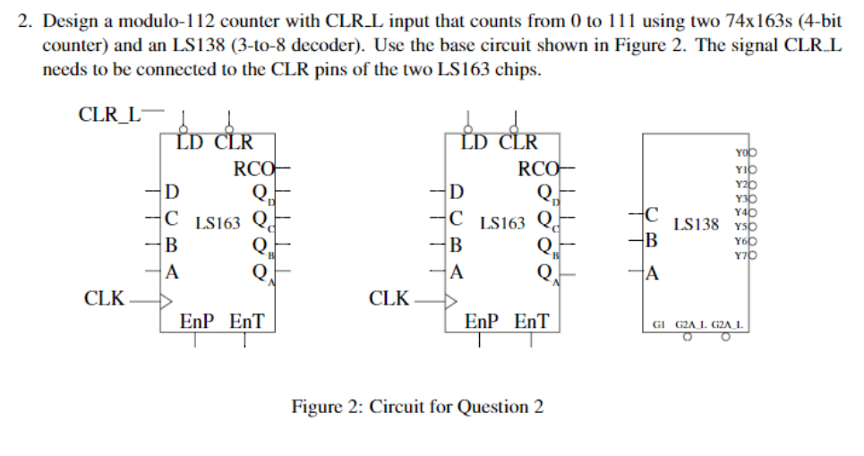 Solved 2. Design a modulo-112 counter with CLR.L input that | Chegg.com
