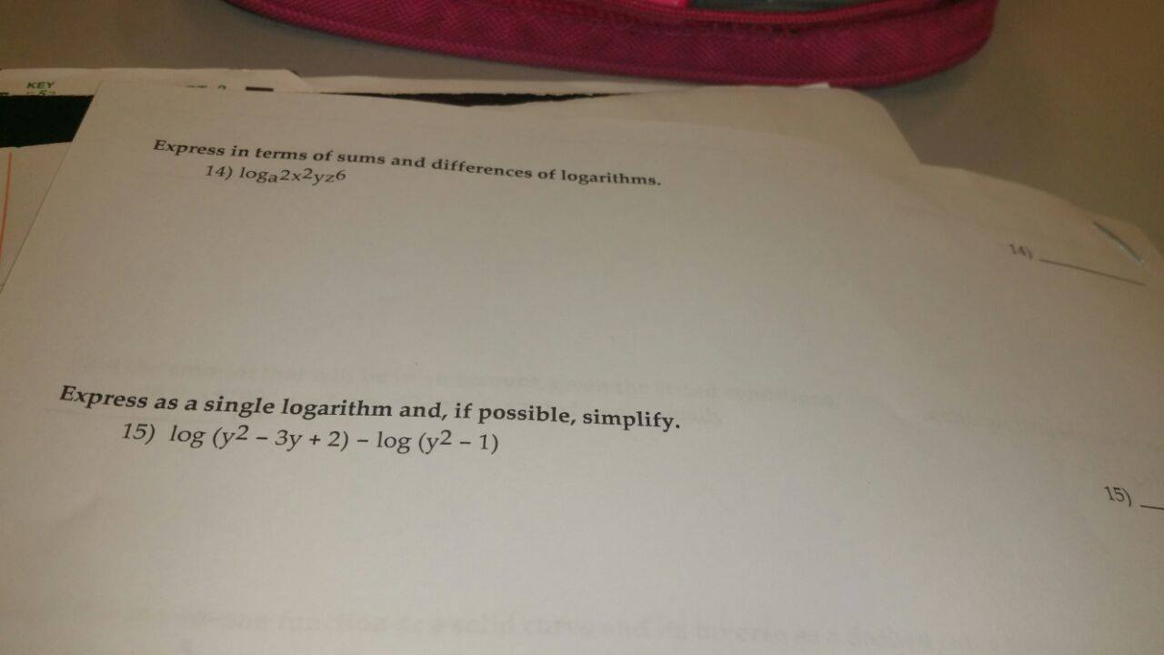 Solved Express in terms of sums and difference of logarithm. | Chegg.com
