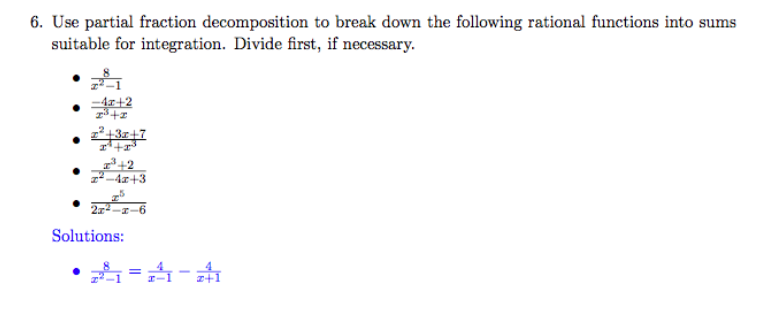 Solved 6. Use partial fraction decomposition to break down | Chegg.com