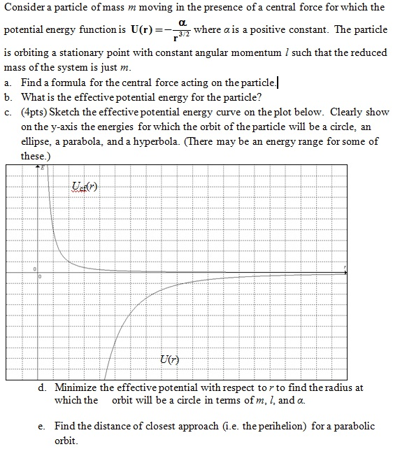 Solved Consider a particle of mass m moving in the presence | Chegg.com