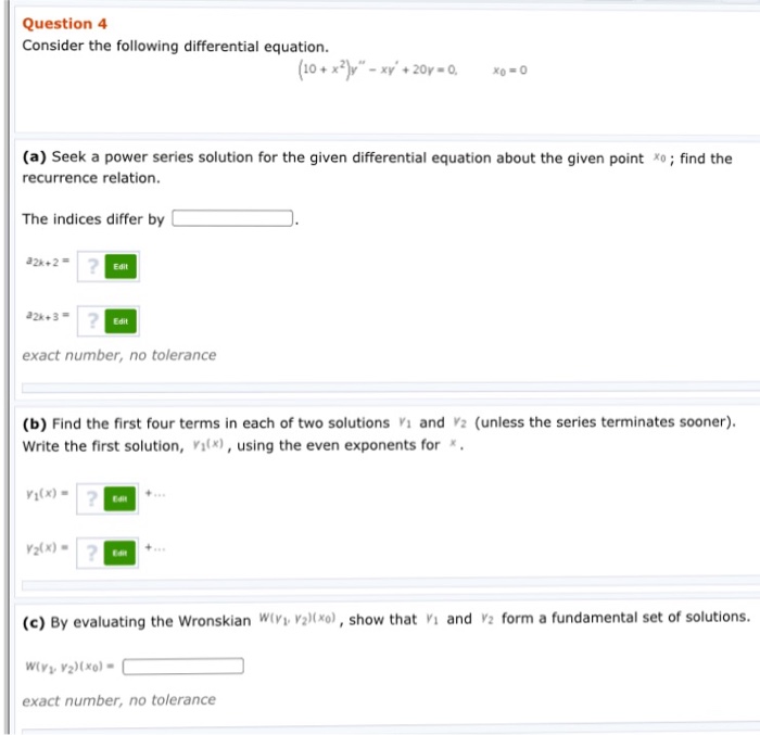 Solved Consider the following differential equation. (10 + | Chegg.com