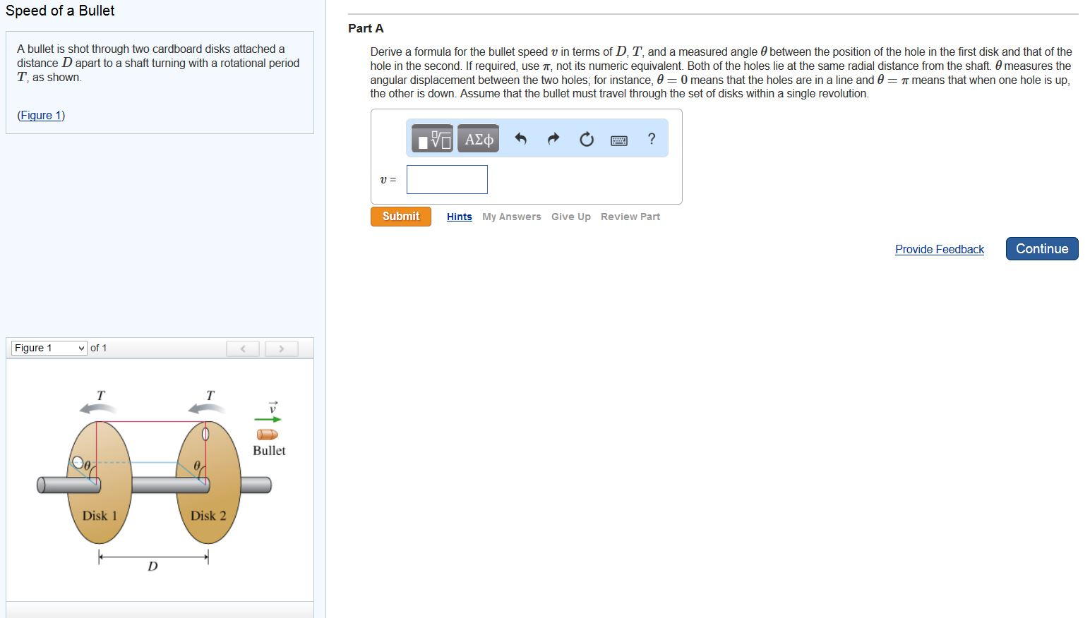 Solved A bullet is shot through two cardboard disks attached | Chegg.com