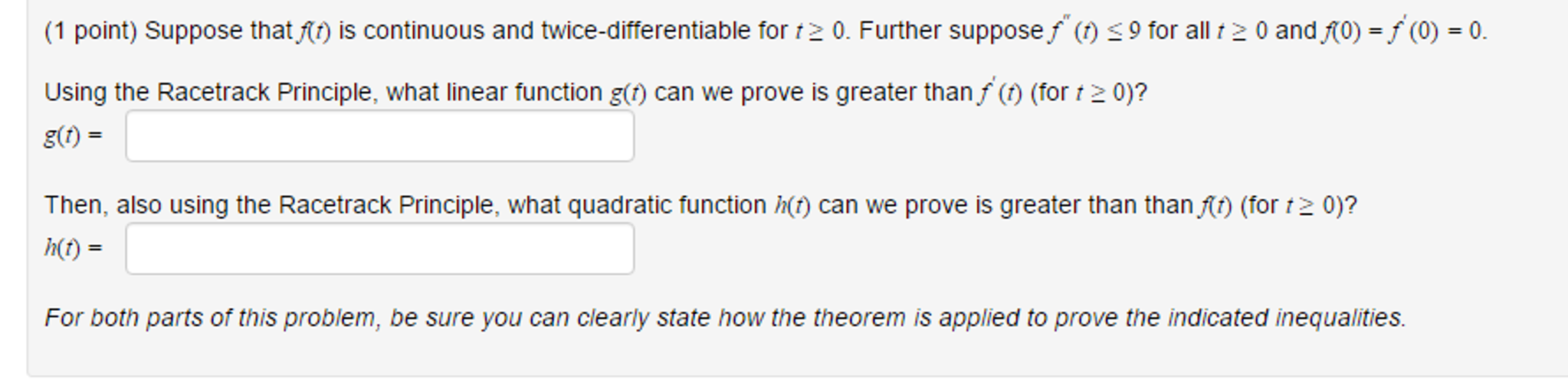 Solved Suppose that f(t) is continuous | Chegg.com