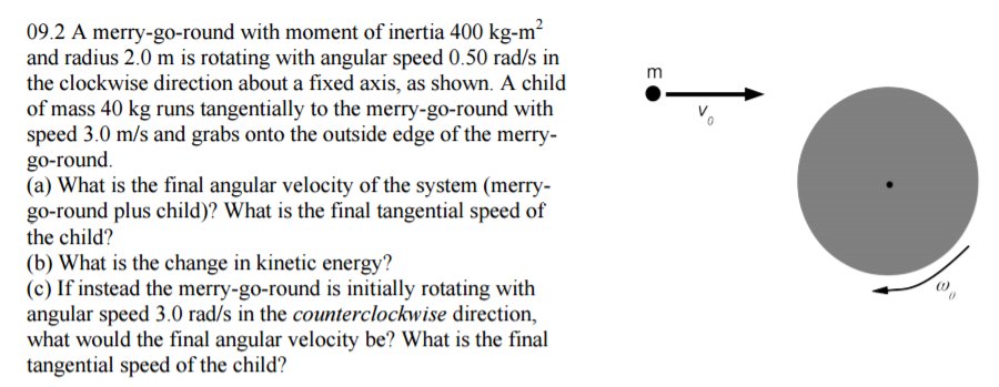 Solved A merry-go-round with moment of inertia 400 kg-m^2 | Chegg.com