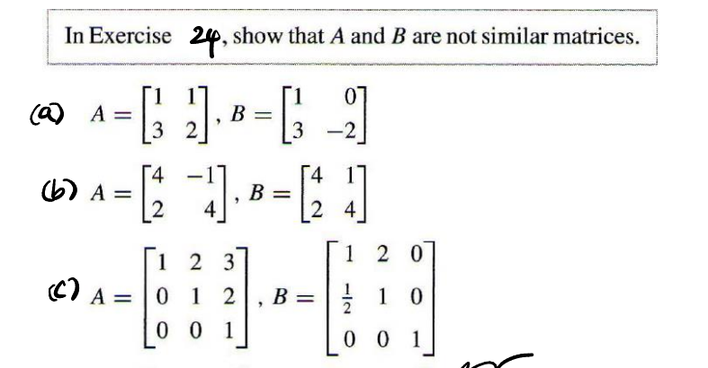 Solved In Exercise 2p.show that A and B are not similar | Chegg.com