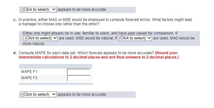 Solved Problem 3-21 Two different forecasting techniques (F1 | Chegg.com