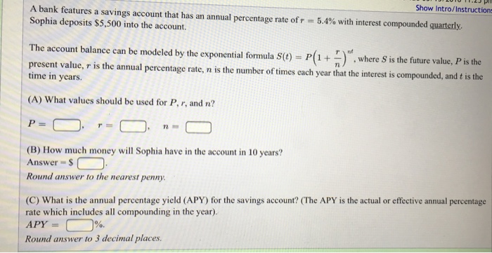 Solved A bank features a savings account that has an annual | Chegg.com